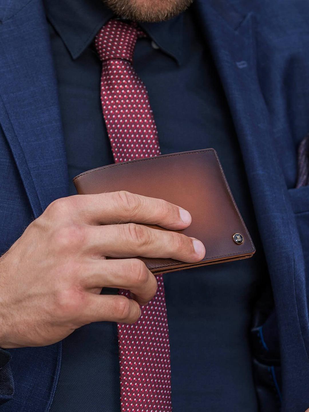 Buy Lapis Bard Cognac Ducorium Bi Fold Evening Wallet With Additional ...