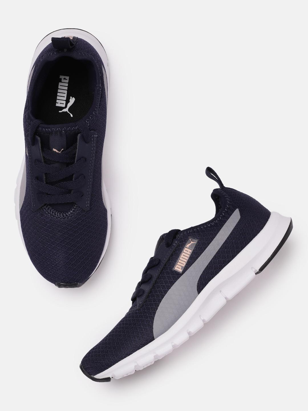 Buy Puma Women Navy Blue Textured Regular Reflex Sneakers - Casual ...