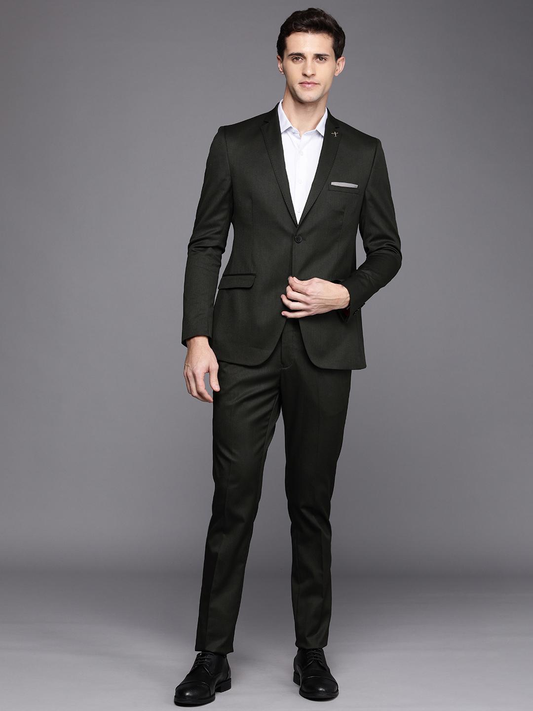 Buy Theme Men Black Solid Slim Fit Two Piece Formal Suit - Suits for ...