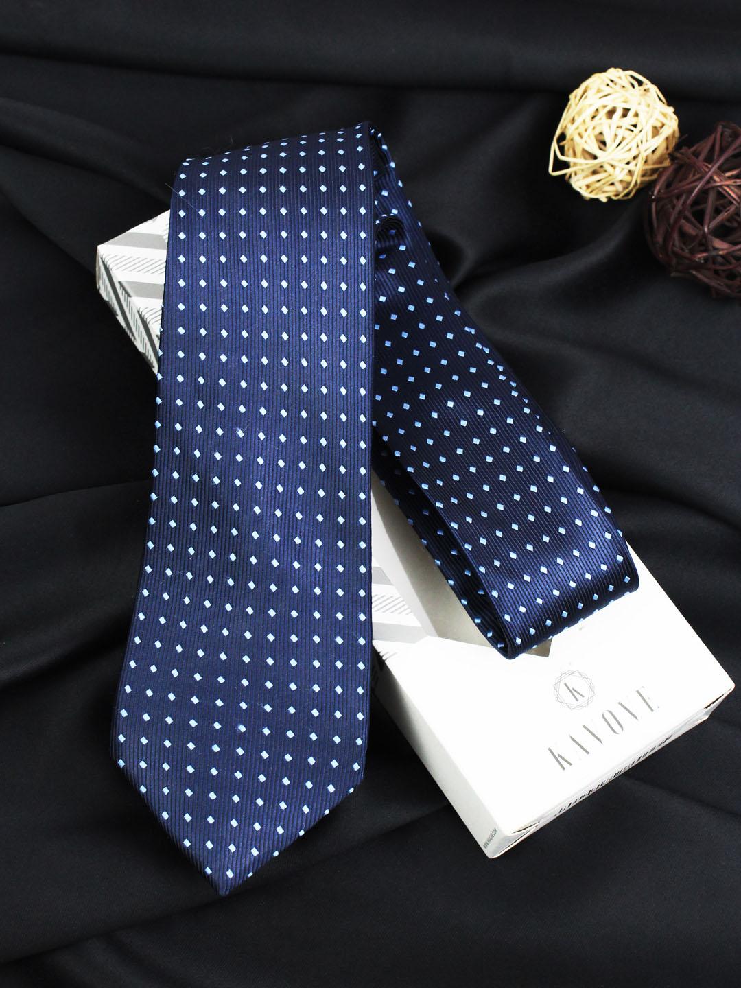 Buy Kavove Unisex Blue Woven Design Broad Tie - Ties for Unisex ...
