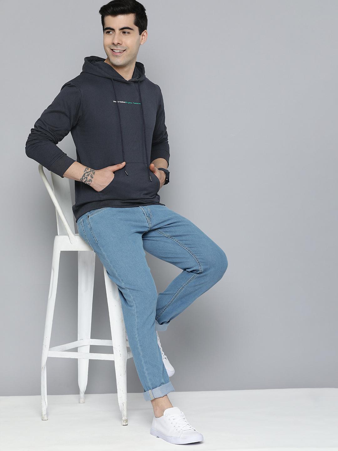 Buy Mast & Harbour Men Solid Hooded Sweatshirt - Sweatshirts for Men ...