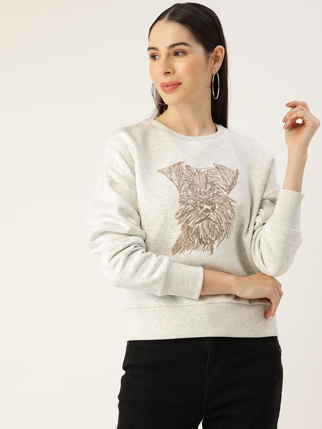 Buy Monte Carlo Women Off White Printed Sweatshirt - Sweatshirts for ...