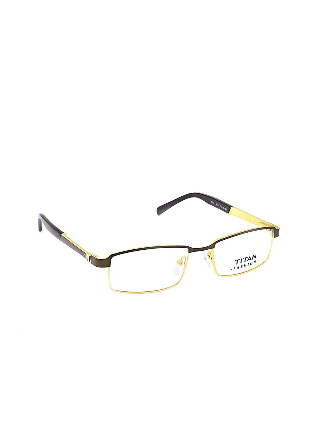 Buy Titan Unisex Gold Toned Full Rim Rectangle Frames - Frames for ...