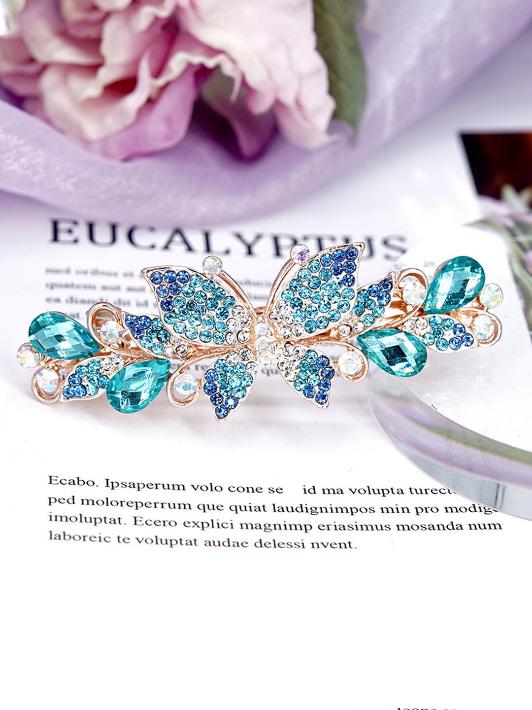 Buy Yellow Chimes Women Gold Plated Butterfly Stone Studded French ...