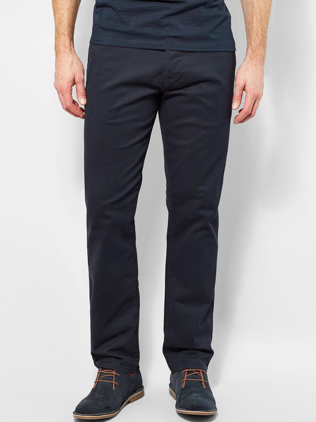 Buy NEXT Men Blue Solid Chinos - Trousers for Men 1900073 | Myntra