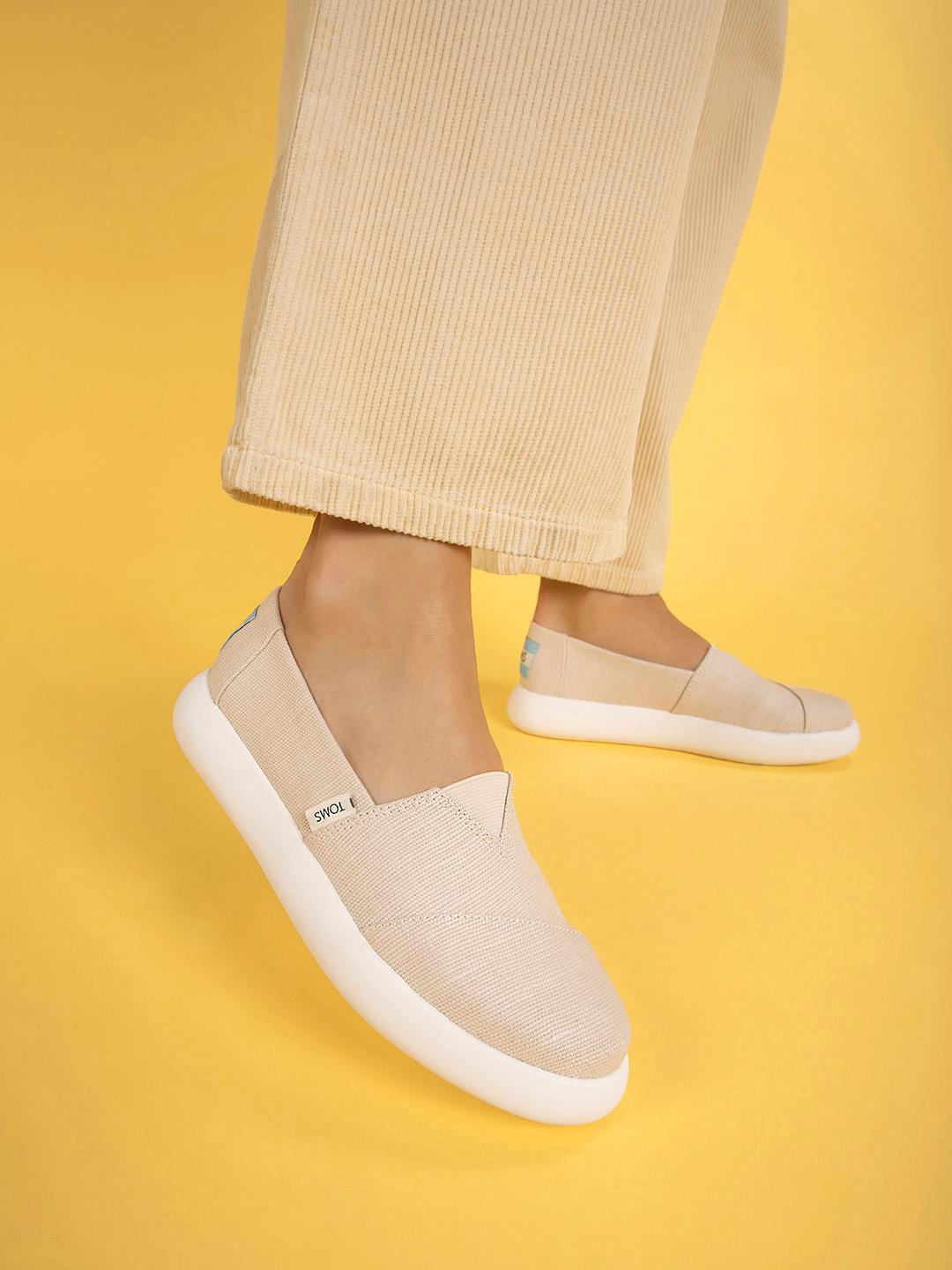 Buy TOMS Women Beige Alpargata Mallow Heritage Canvas Slip On Sneakers ...