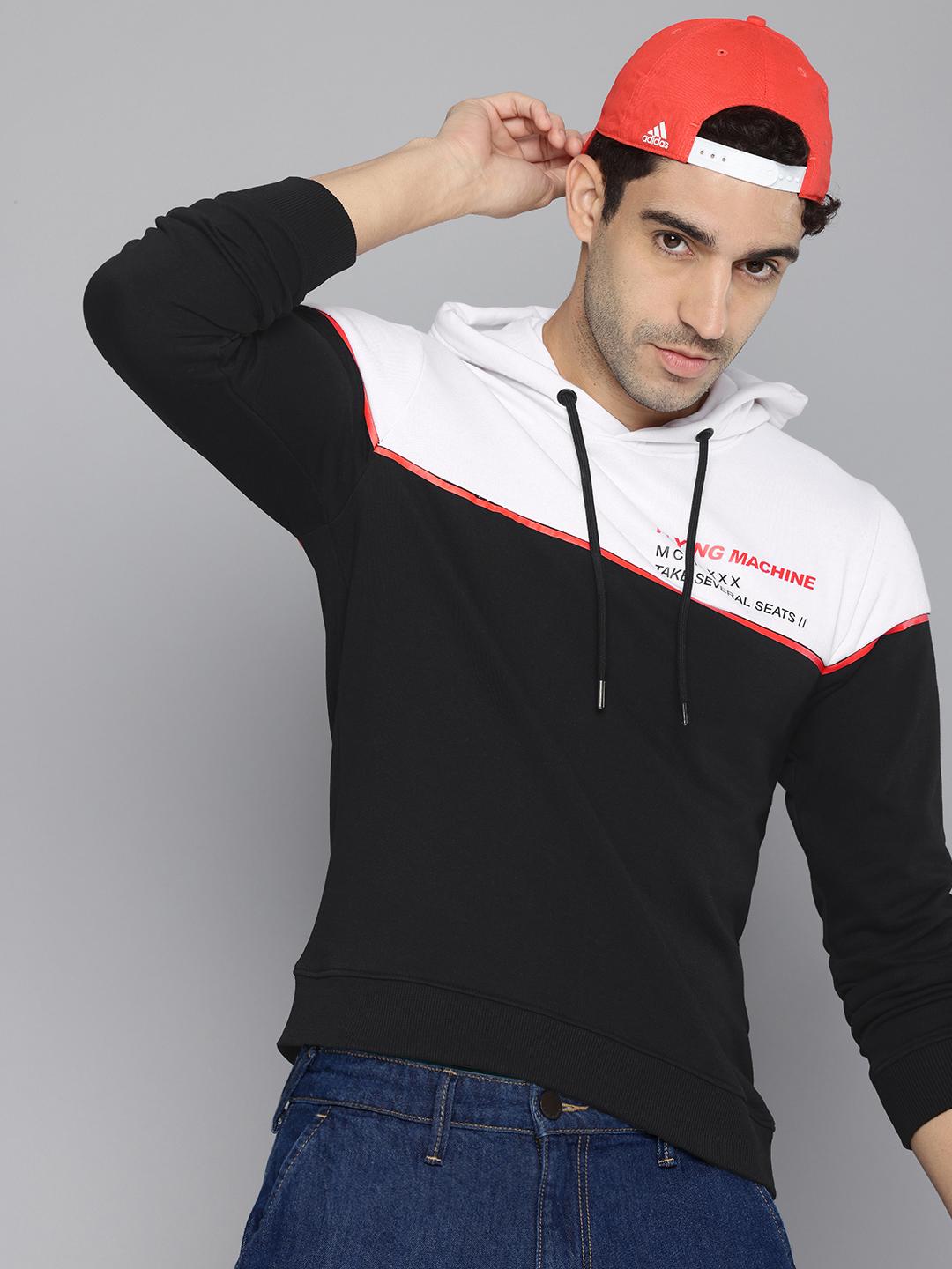 Buy Flying Machine Colourblocked Hooded Sweatshirt - Sweatshirts for ...