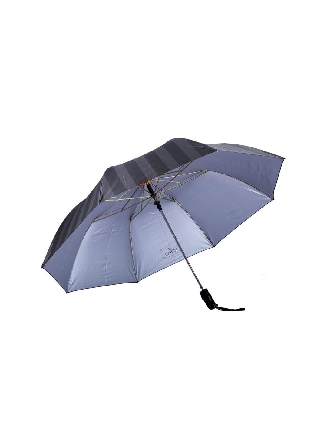 Buy THE CLOWNFISH Drizzle Black Solid 2 Fold Umbrellas - Umbrellas for ...