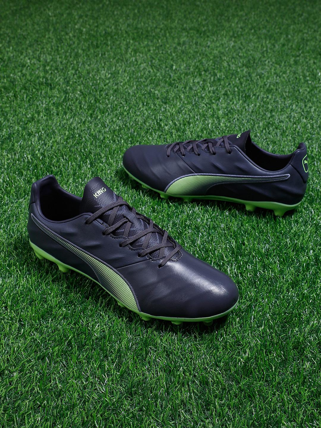 Buy Puma Unisex Charcoal Grey Solid K Leather King Pro 21 Firm Ground ...