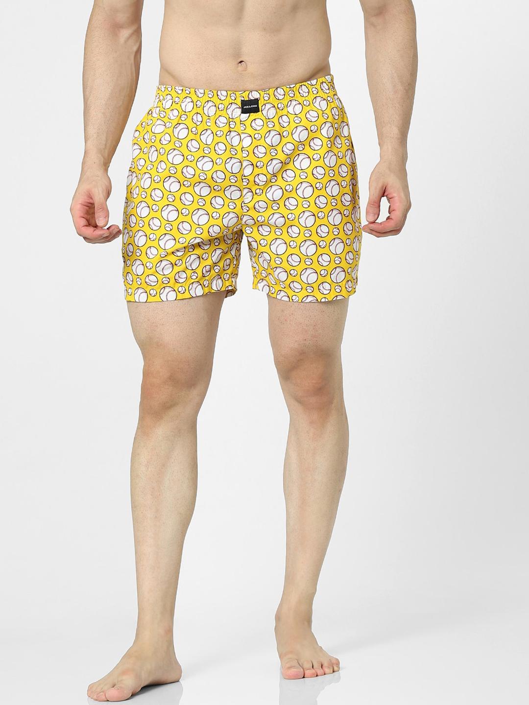 Buy Jack & Jones Men Yellow & White Printed Boxers - Boxers for Men ...