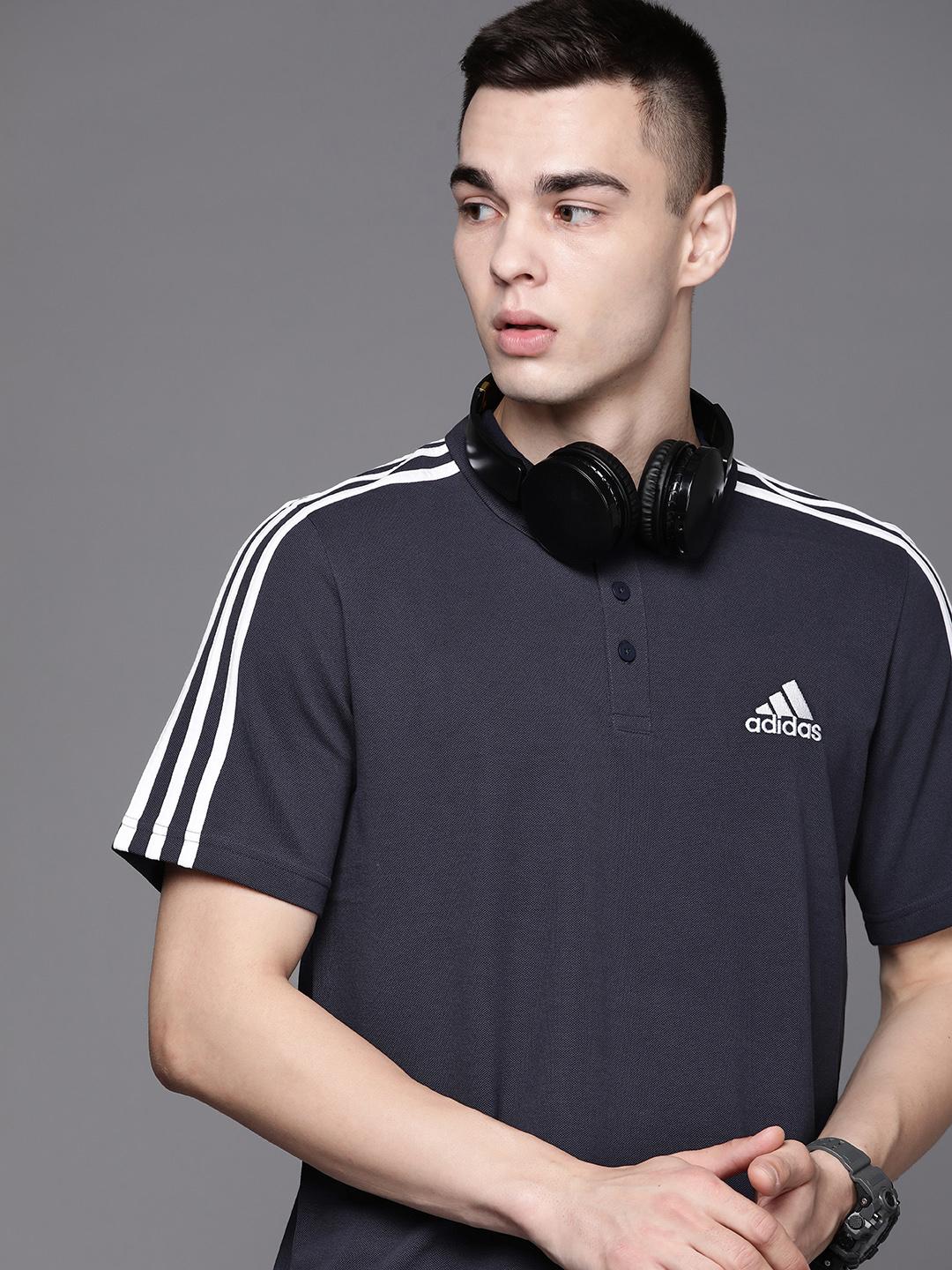 Buy ADIDAS IN 3 Stripes Polo Collar Training T Shirt - Tshirts for Men ...