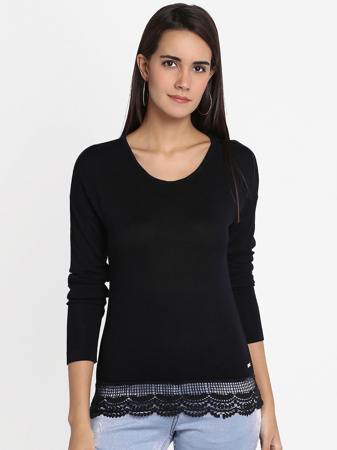 Buy Park Avenue Woman Black Solid Top - Tops for Women 1919159 | Myntra