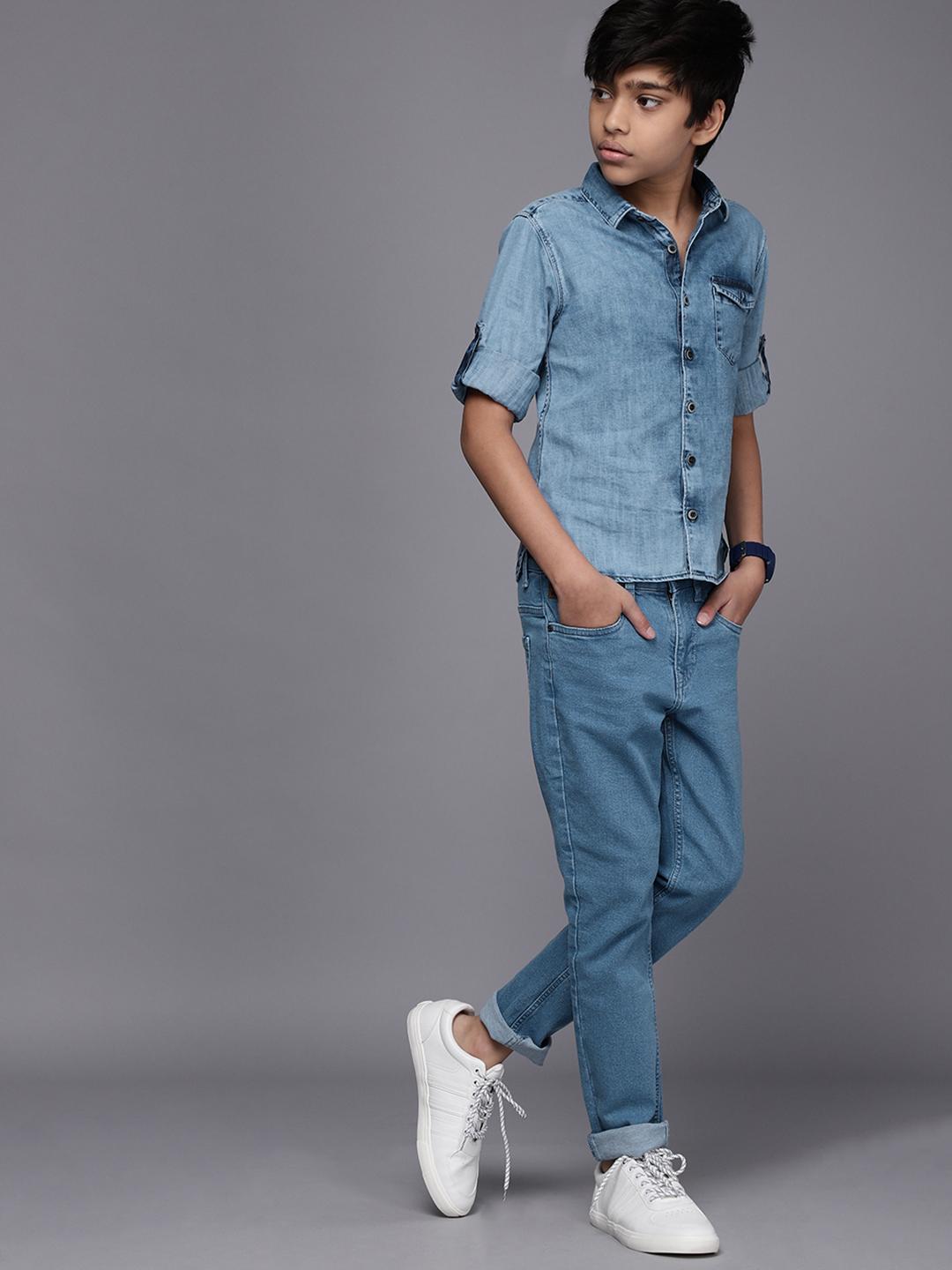 Buy WROGN YOUTH Boys Blue Skinny Fit Clean Look Stretchable Jeans ...