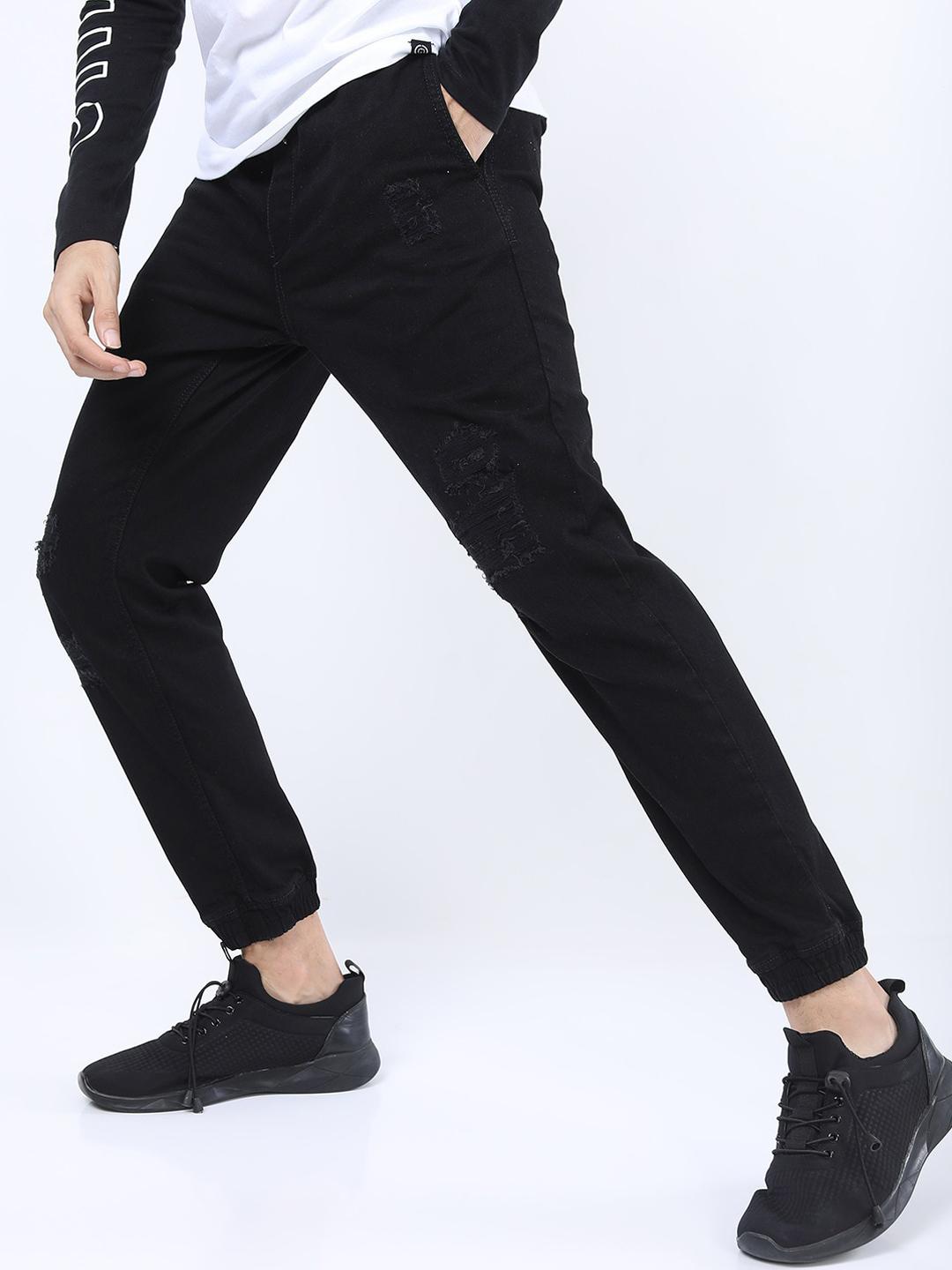 Buy KETCH Men Black Jogger Highly Distressed Stretchable Jeans - Jeans ...