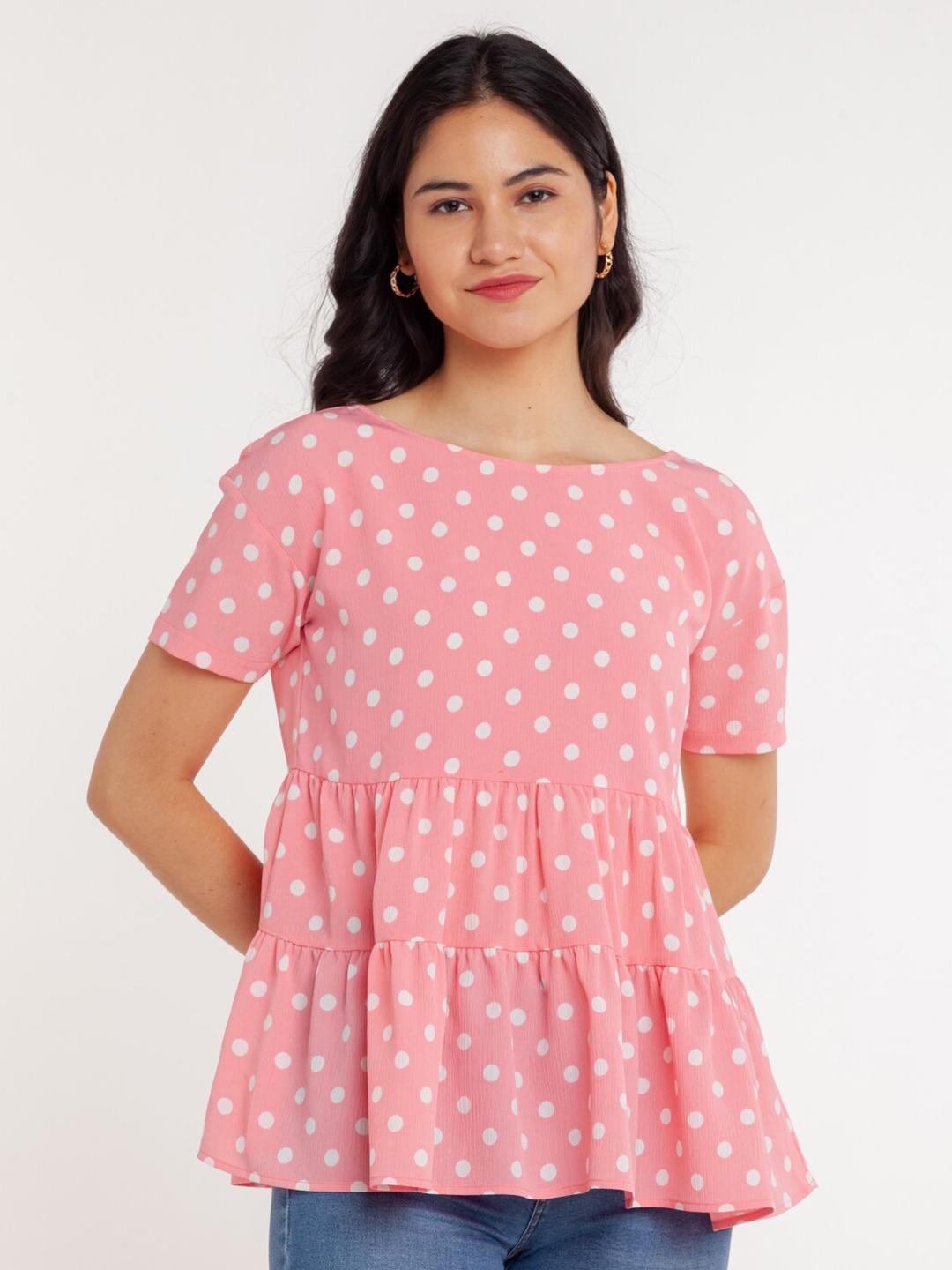 Buy Zink London Women Pink Print Top - Tops for Women 19265802 | Myntra