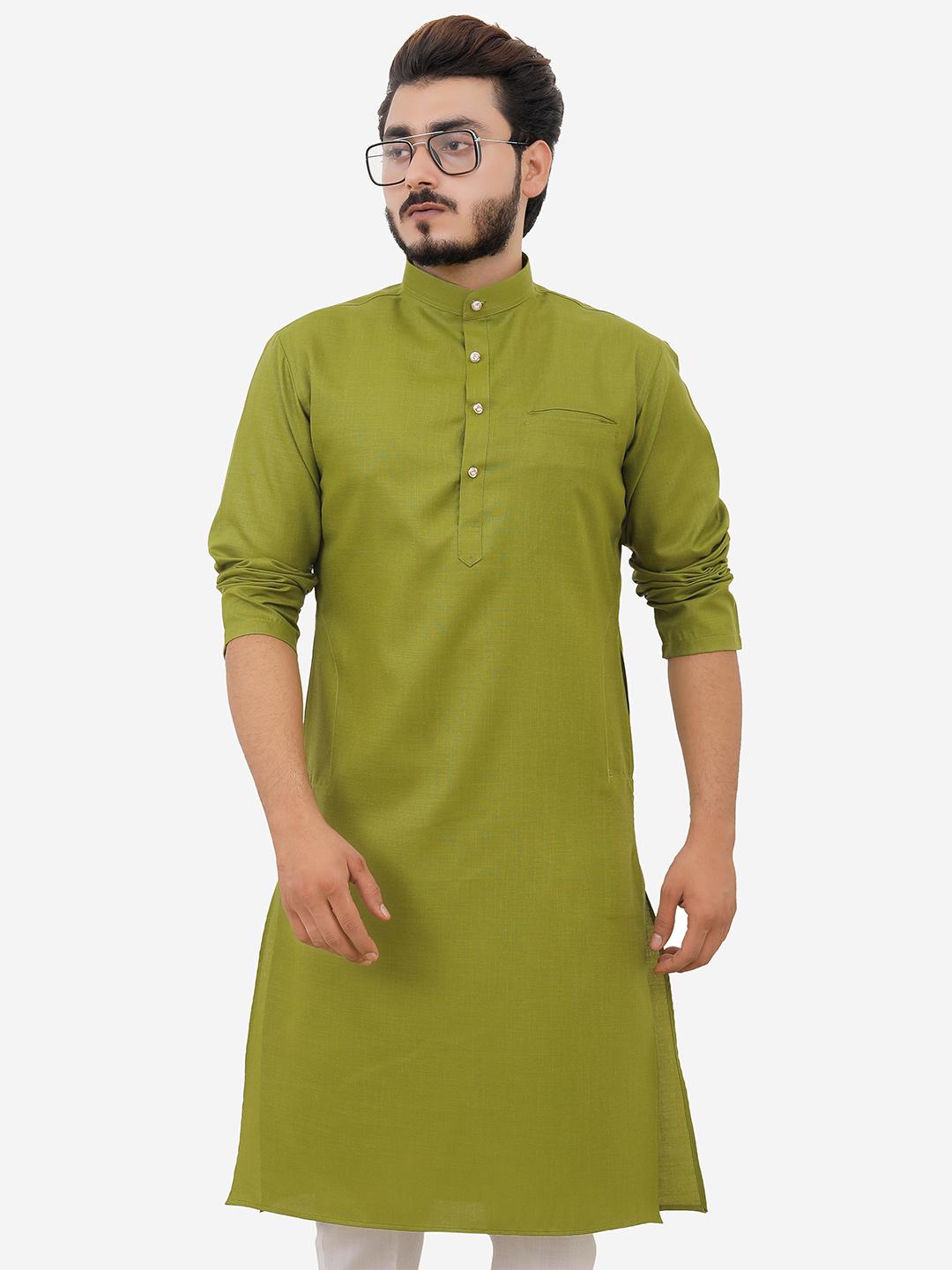 Buy Tibra Collection Men Olive Green Kurta - Kurtas for Men 19290834 ...