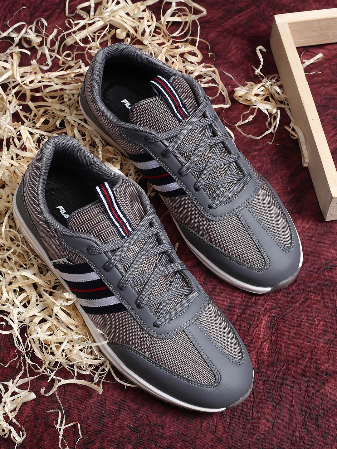Buy FILA Men Grey Striped PU KYLUS Sneakers - Casual Shoes for Men ...