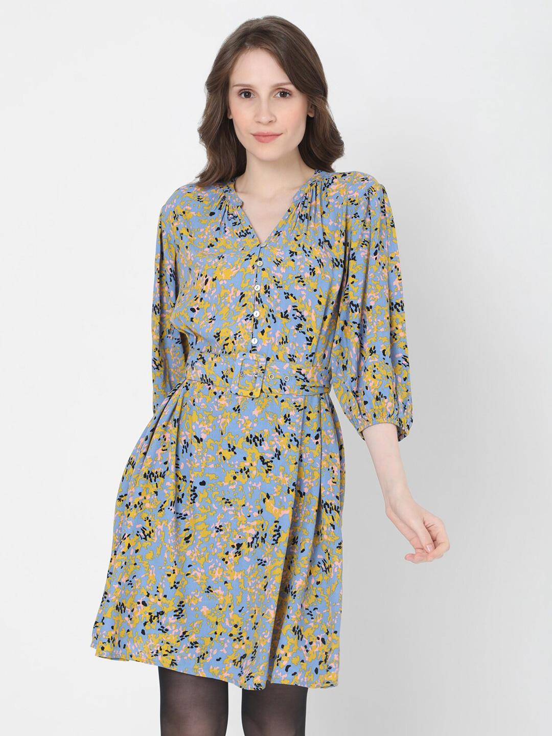Buy Vero Moda Blue Floral Dress - Dresses for Women 19310758 | Myntra