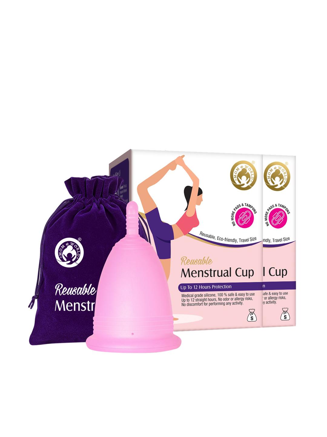 Buy Mom & World Set Of 2 Small Reusable Menstrual Cup Pink - Tampons ...