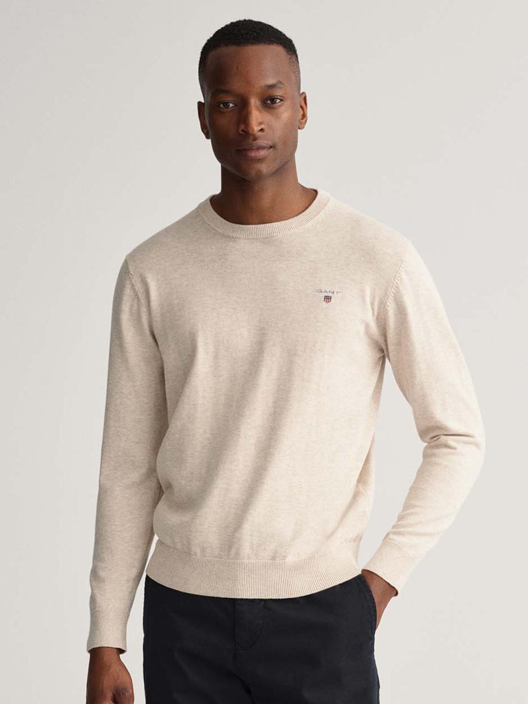 Buy GANT Men Beige Pullover - Sweaters for Men 19324194 | Myntra