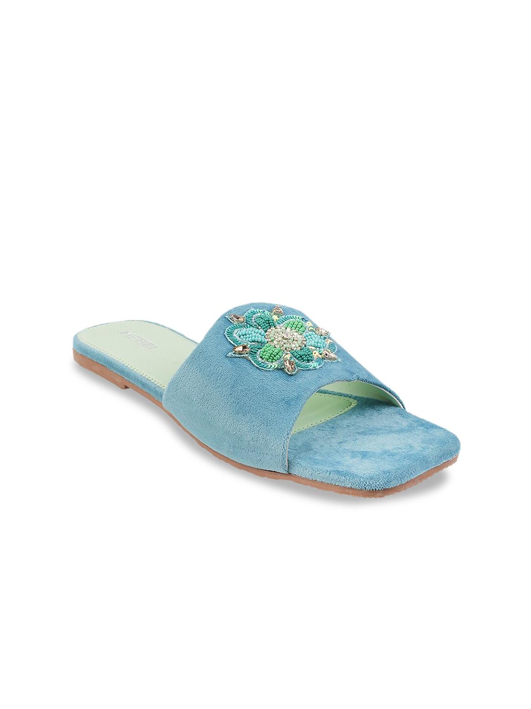 Buy Metro Women Blue Open Toe Flats - Flats for Women 19334262 | Myntra