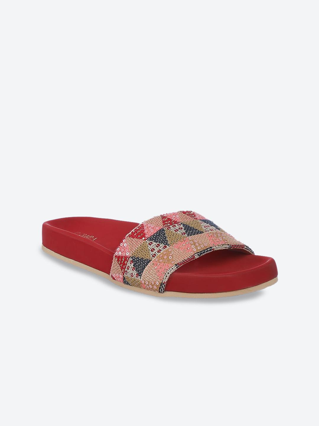 Buy Biba Women Multicoloured Printed Open Toe Flats - Flats for Women ...