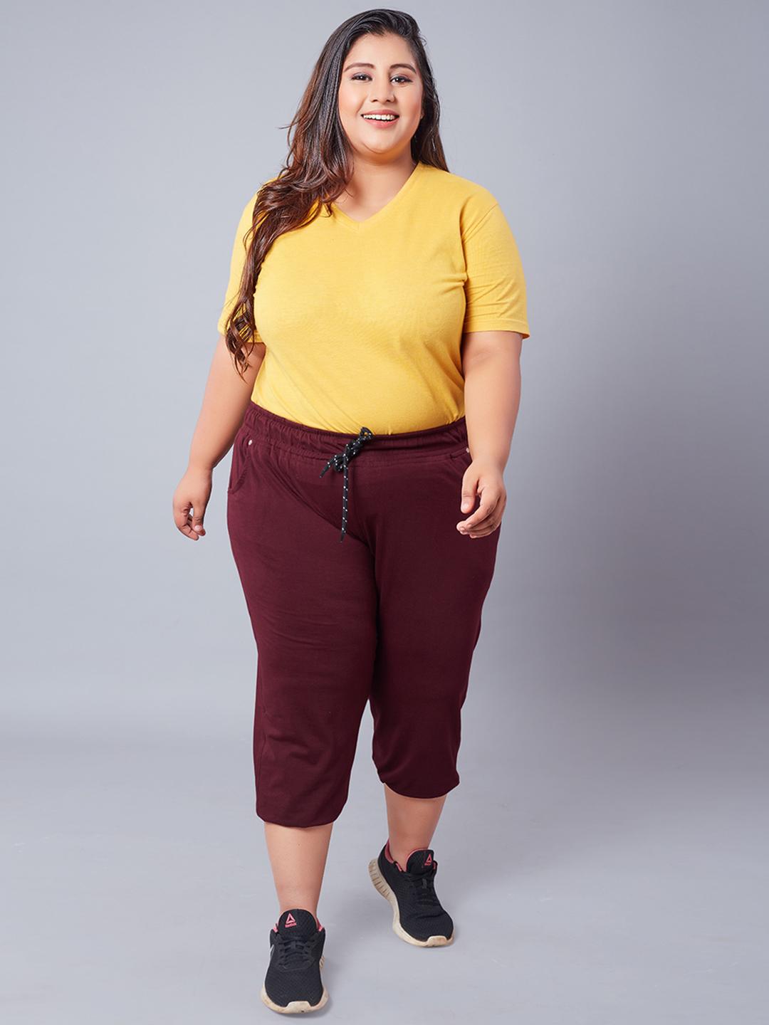 Buy CUPID Women Plus Size Maroon Capris - Capris for Women 19339340 ...