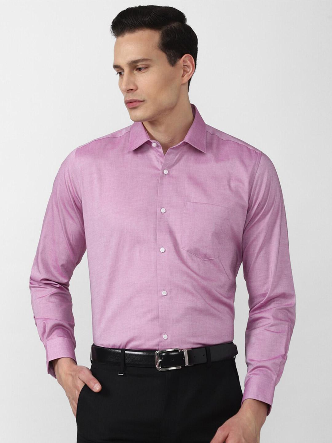 Buy Van Heusen Durapress Men Pink Wrinkle Resistant & Easy Care Formal ...