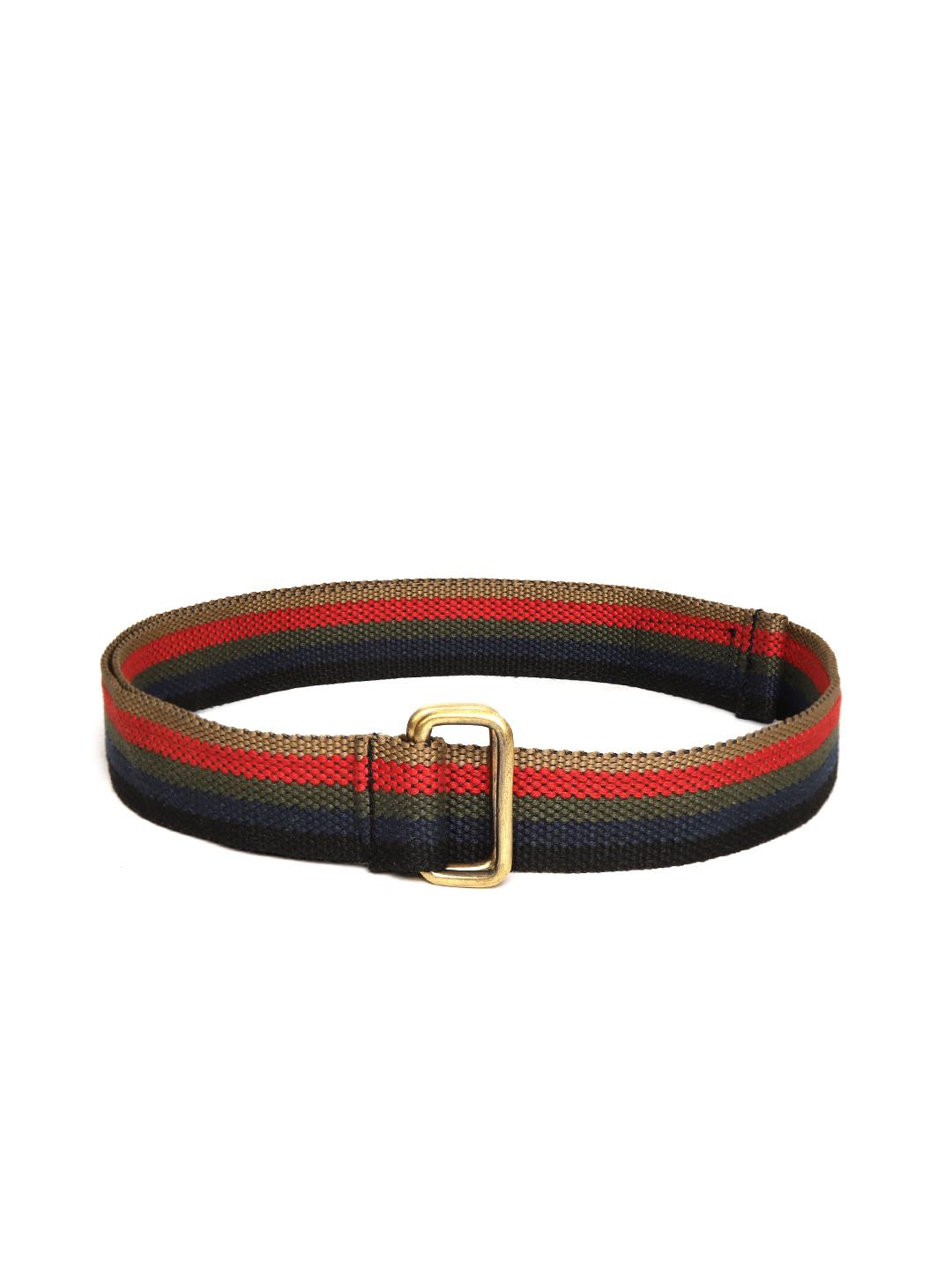 Buy BAD HABIT Men Navy Blue Striped Belt - Belts for Men 19397902 | Myntra