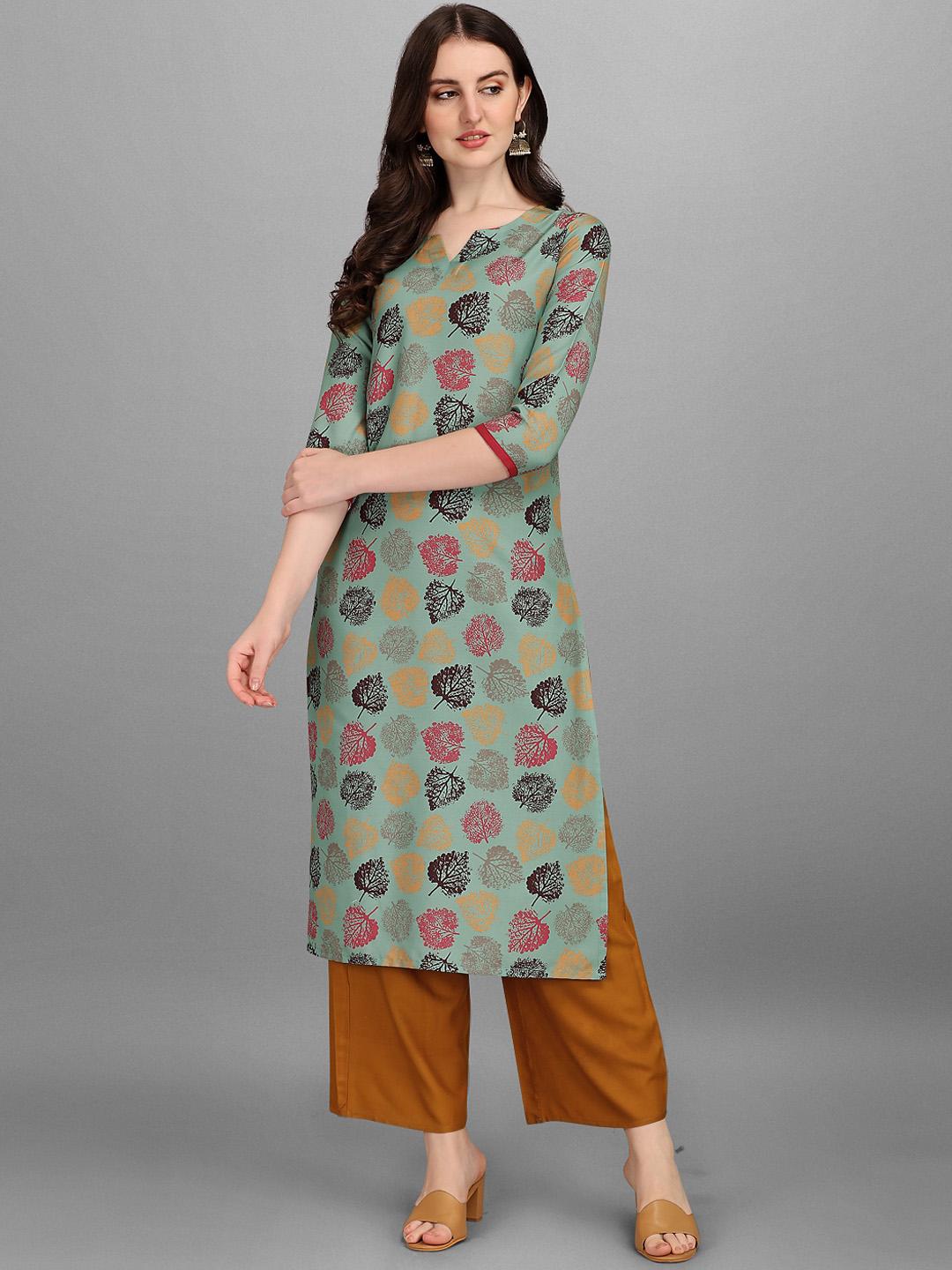 Buy VeBNoR Women Olive Green Printed Kurta - Kurtas for Women 19420676 ...