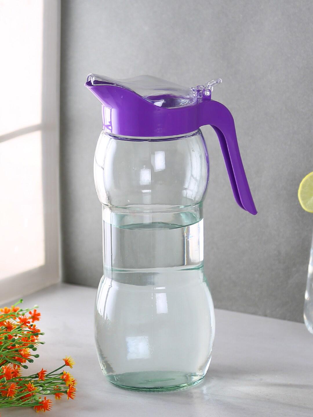 Buy Uniglass Transparent & Purple Solid Glass Jug 1.5L - Water Jugs for ...