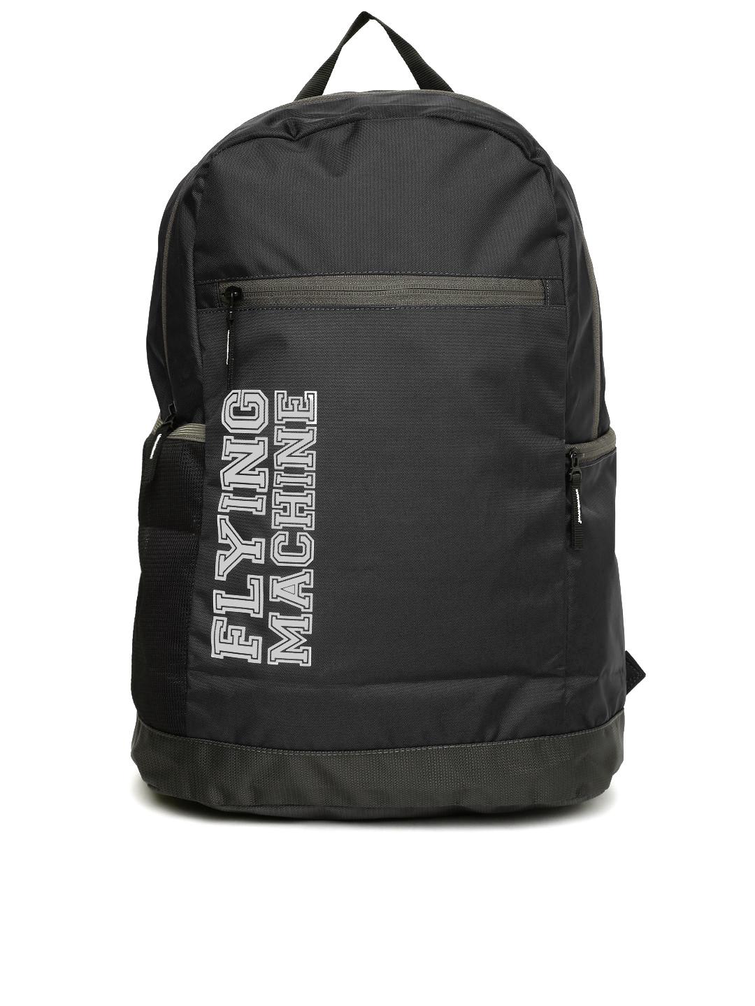 Buy Flying Machine Men Black Brand Logo Printed Backpack - Backpacks ...