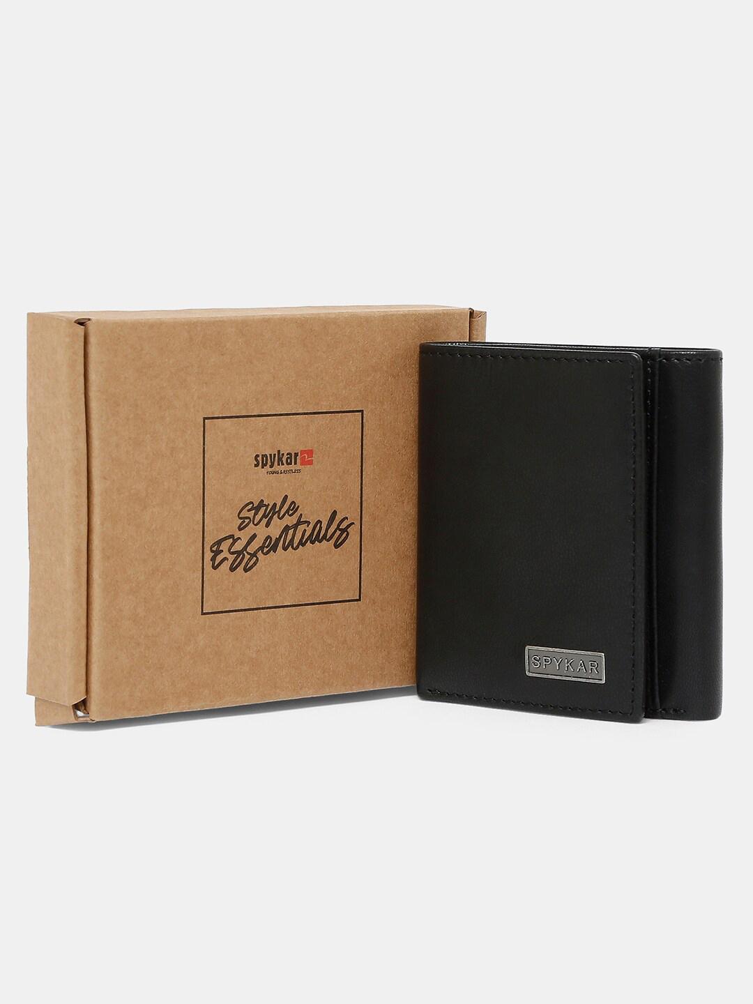 Buy SPYKAR Men Black Leather Two Fold Wallet - Wallets for Men 19431010 ...