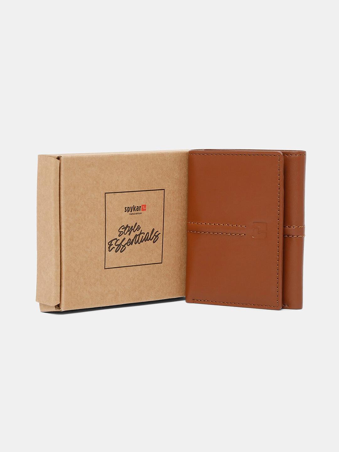 Buy SPYKAR Men Brown Solid Leather Two Fold Wallet - Wallets for Men ...
