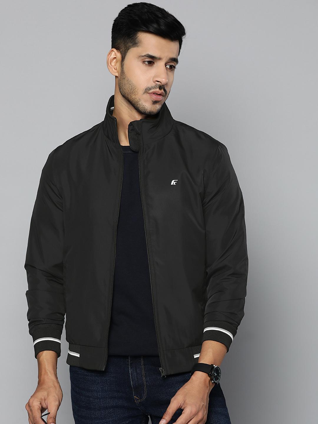 Buy Fort Collins Men Black Solid Padded Jacket - Jackets for Men ...