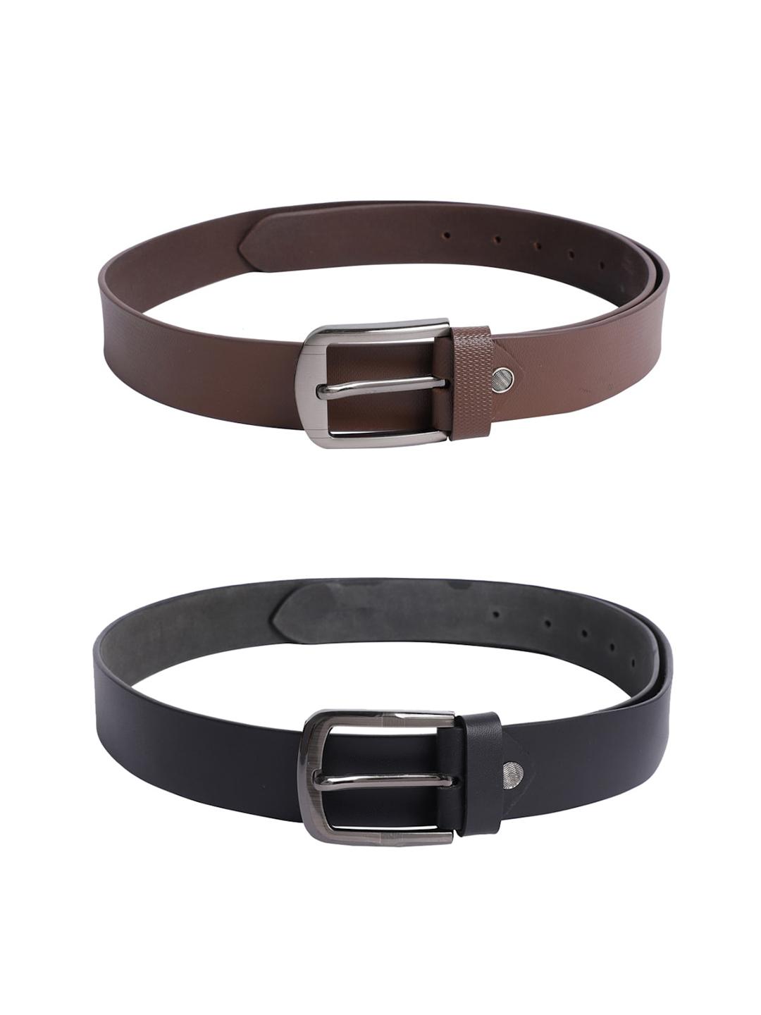 Buy The Mini NEEDLE Pack Of 2 Black & Brown Formal Belts - Belts for ...