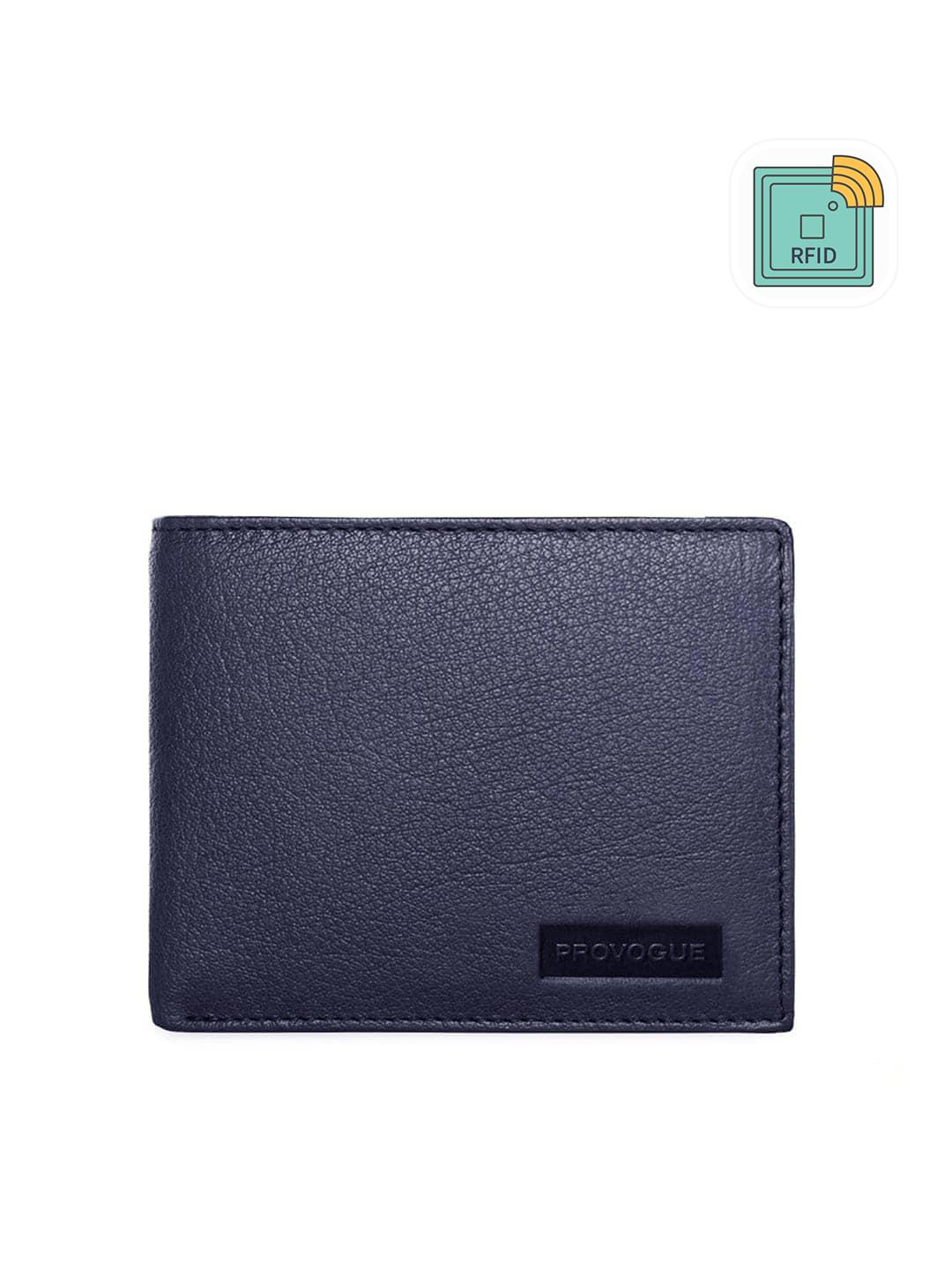 Buy Provogue Men Blue & Black Leather Two Fold Wallet - Wallets for Men ...