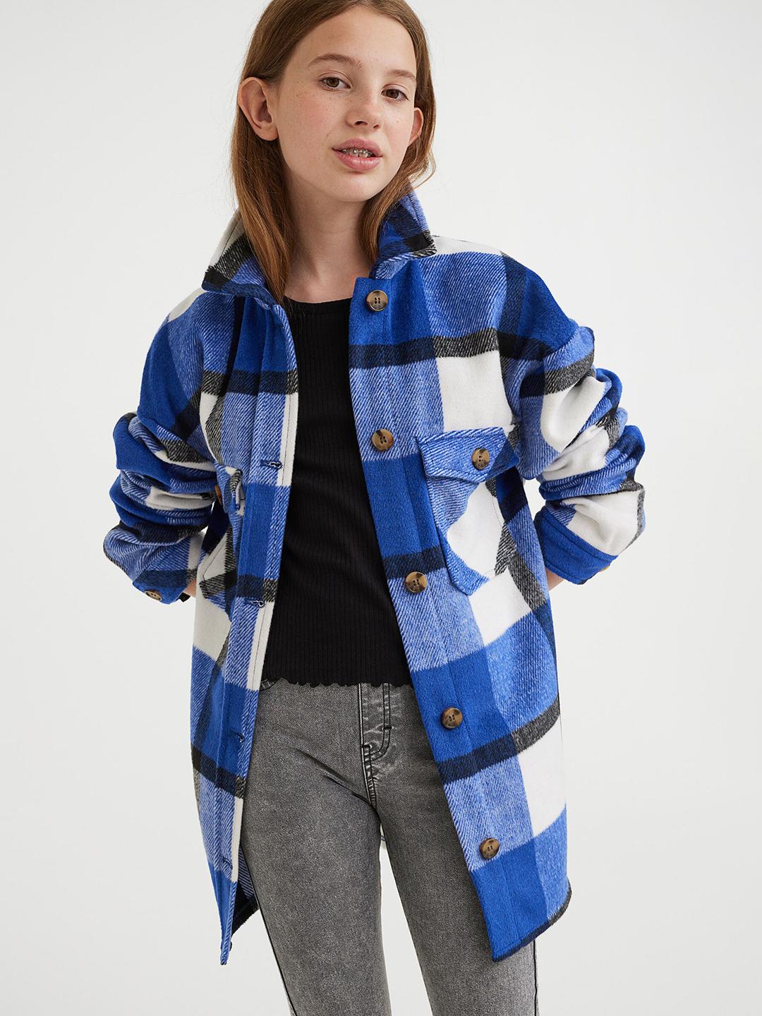 Buy H&M Girls Blue Shacket - Shackets for Girls 19484662 | Myntra