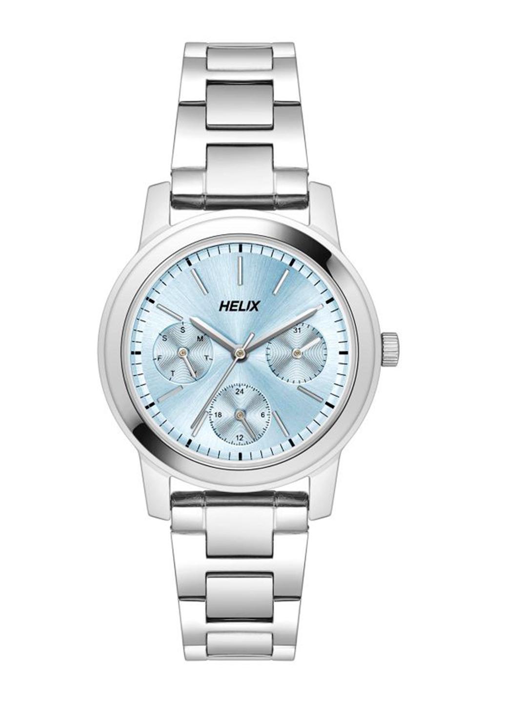 Buy Helix By Timex Blue Round Dial Analog Stainless Steel Women Watch ...