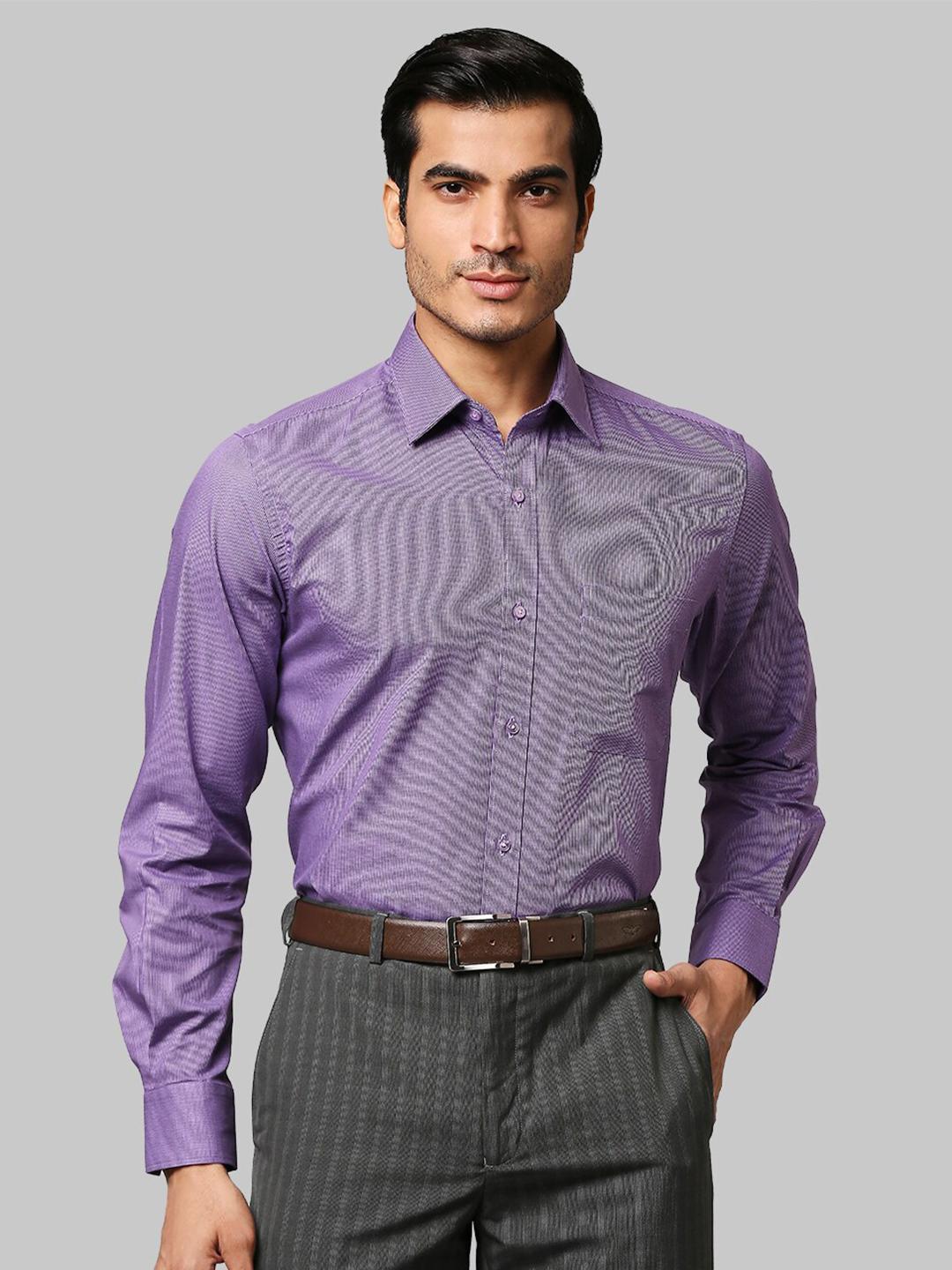 Buy Raymond Men Violet Micro Checked Formal Shirt - Shirts for Men ...