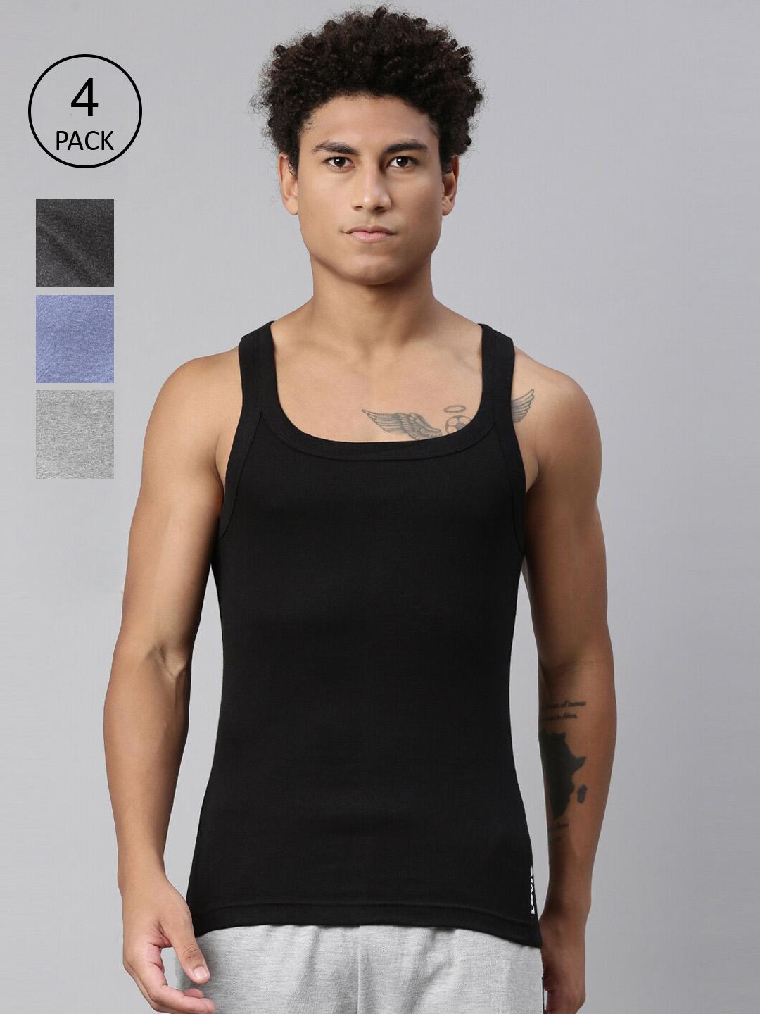 Buy Levis Men Pack Of 5 Assorted Solid Cotton Innerwear Vests ...
