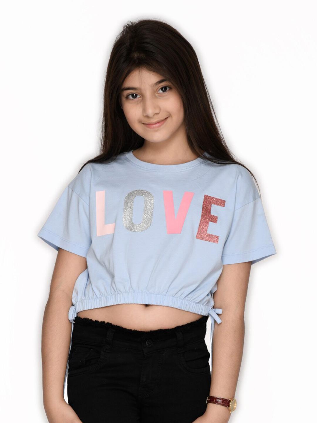 Buy SPUNKIES Blue Print Organic Cotton Blouson Top - Tops for Girls ...