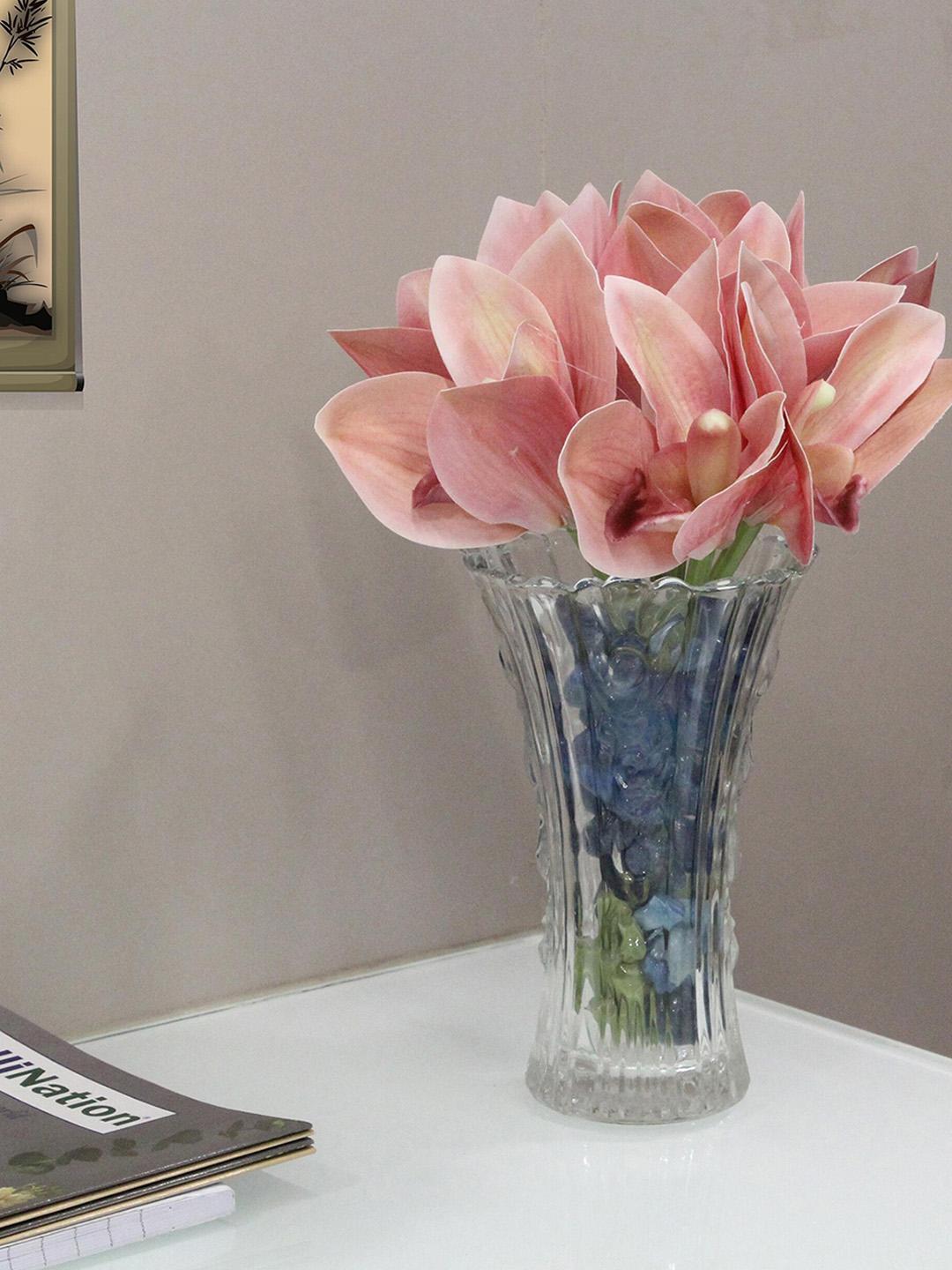 Buy PolliNation Light Pink Orchid Artificial Flower Bunches Without Pot ...