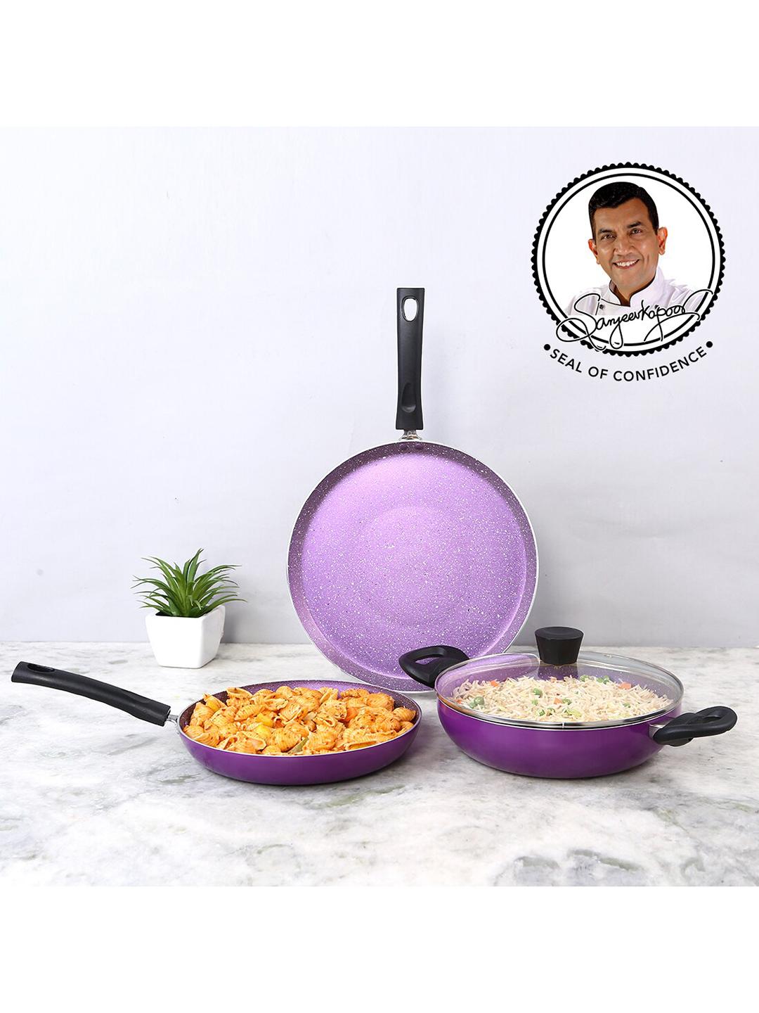 Buy Wonderchef Tivoli Set Of 4 Pcs Purple Non Stick Coated Aluminium ...