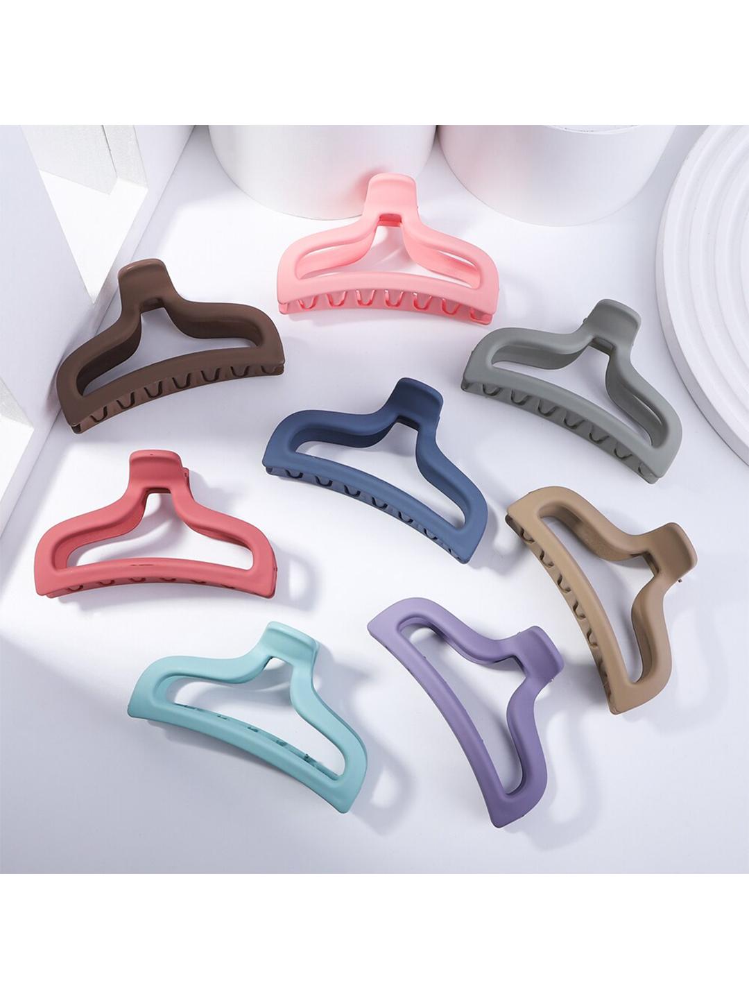 Buy VAGHBHATT Women Grey & Purple Claw Clip Pack Of 8 - Hair Accessory ...