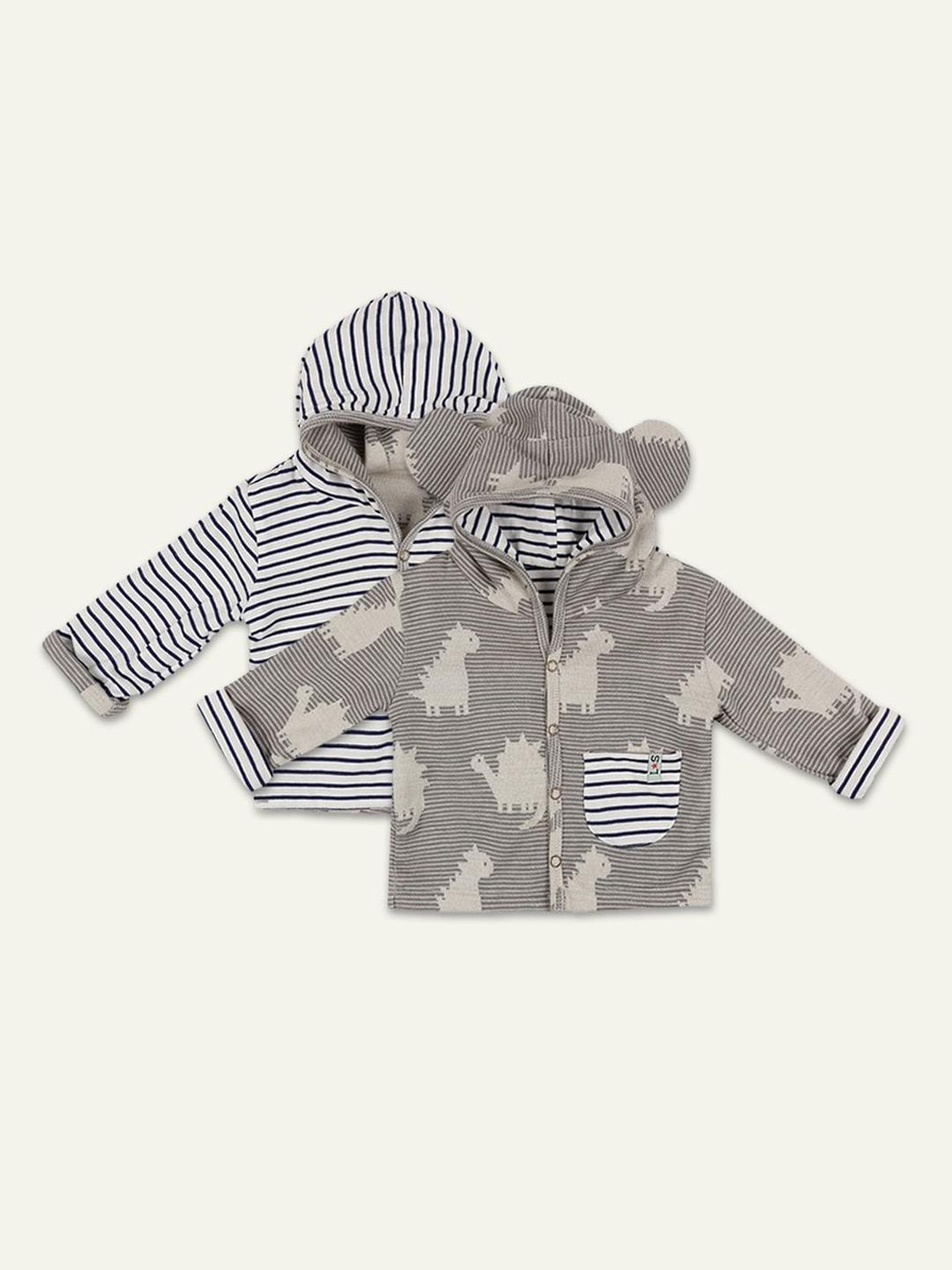 Buy Lilly And Sid Boys Grey Printed Reversible Jacket - Jackets for ...