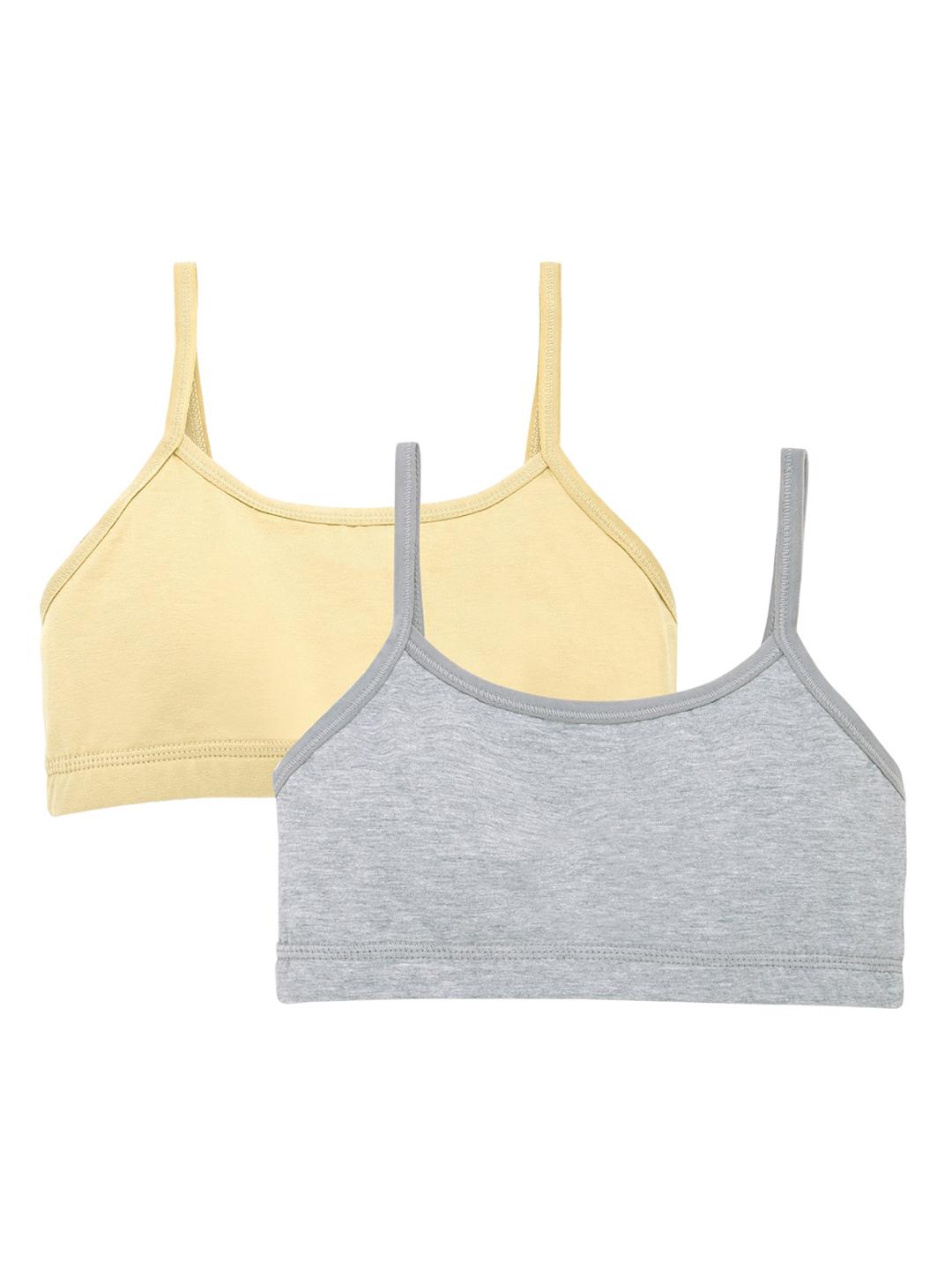 Buy Red Rose Pack Of 2 Grey & Cream Coloured Beginners Bra - Bra for ...
