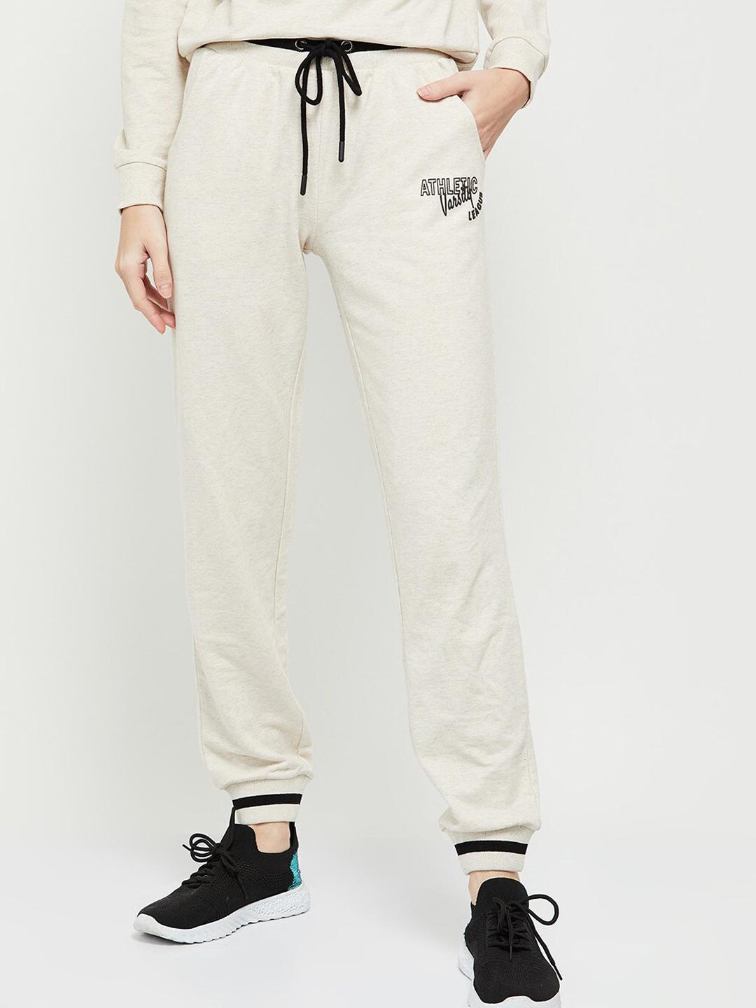 Buy Max Women Beige Colored Solid Joggers - Track Pants for Women ...