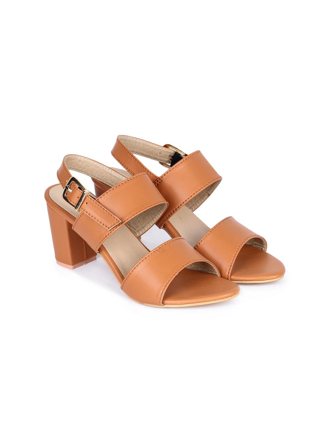 Buy REEZZ Tan Block Heels - Heels for Women 19571056 | Myntra
