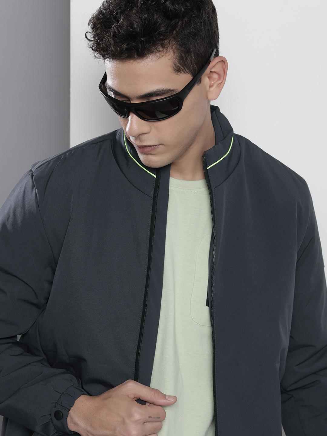 Buy The Indian Garage Co Men Solid Zip Front Bomber Jacket - Jackets ...